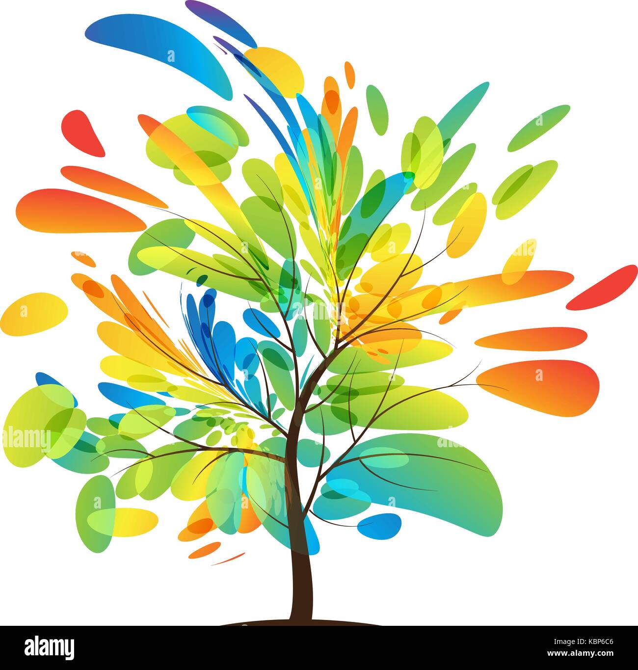 Multicolored tree splash on white background Stock Vector Image & Art ...