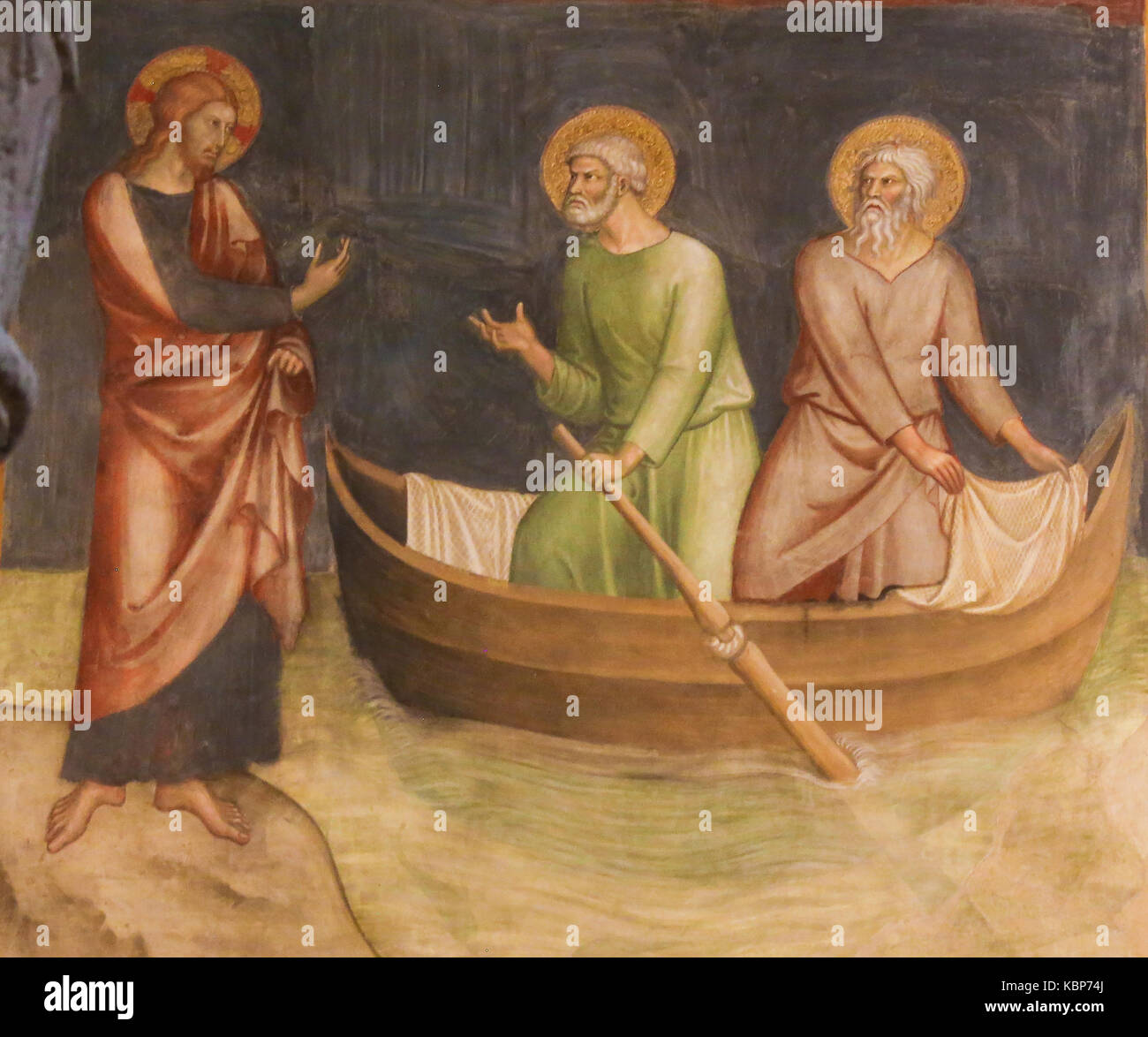 Renaissance Fresco depicting Jesus calling of Saint Peter and Andrew ...