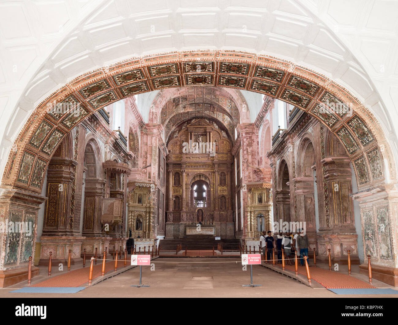 General view of St Francis of Assisi Church interior, Old Goa Stock ...
