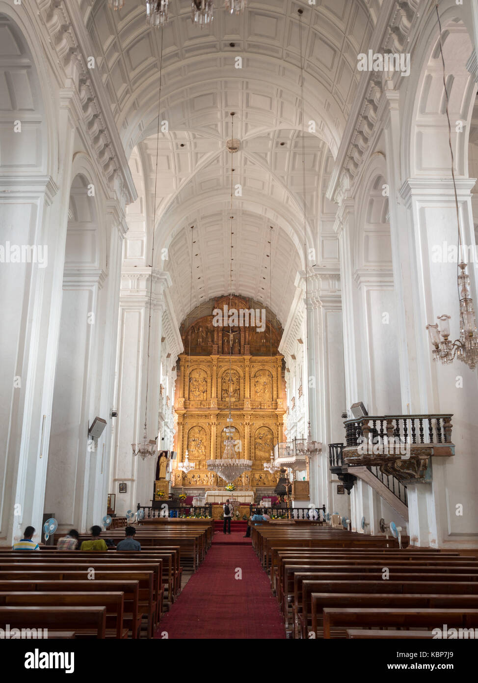 Old Goa Se Cathedral main nave Stock Photo - Alamy