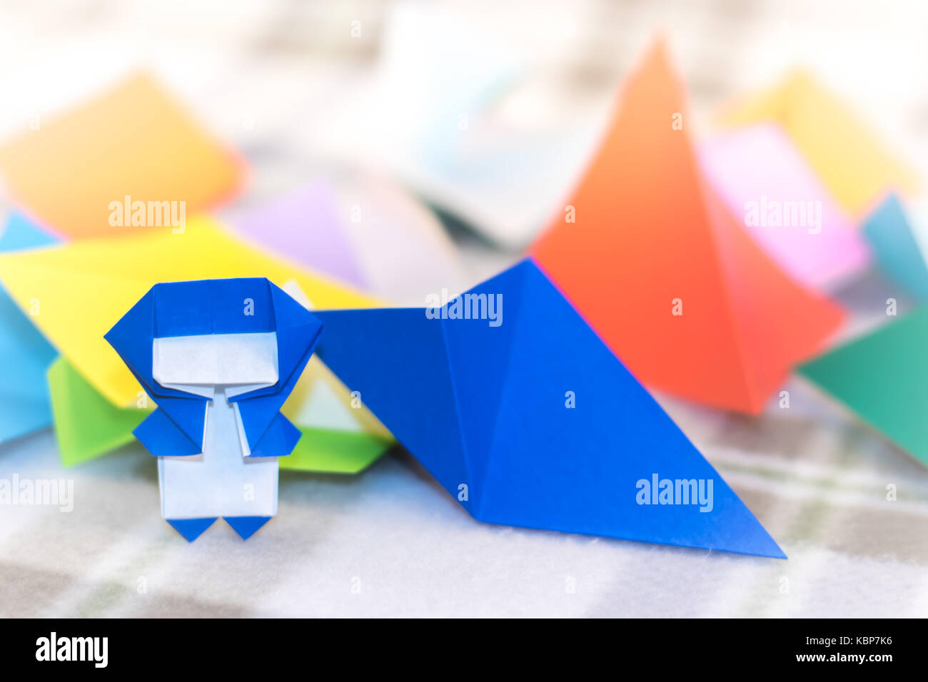 The Little Ninja Kid are Teaching How to Play Origami Stock Photo - Alamy