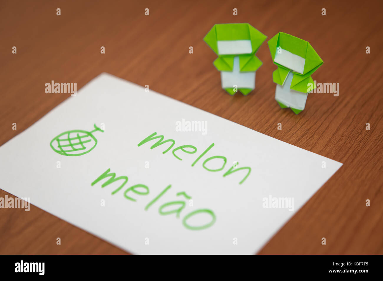 Portuguese; Learning New Language with Fruits Name Flash Cards Stock ...