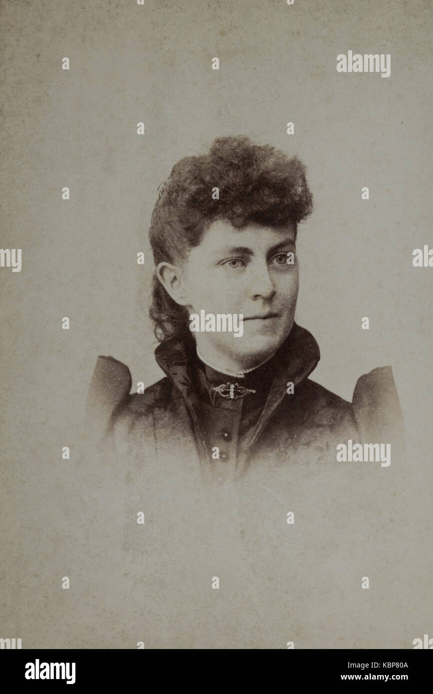 American archive monochrome studio portrait photograph of a woman with ...