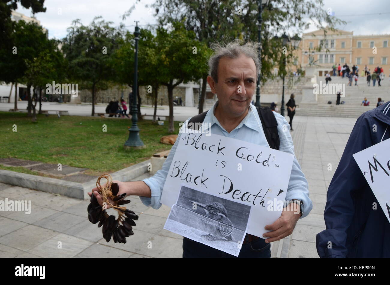 Athens, Greece. 30th Sep, 2017. Greek ecologists demonstrate in Athens ...