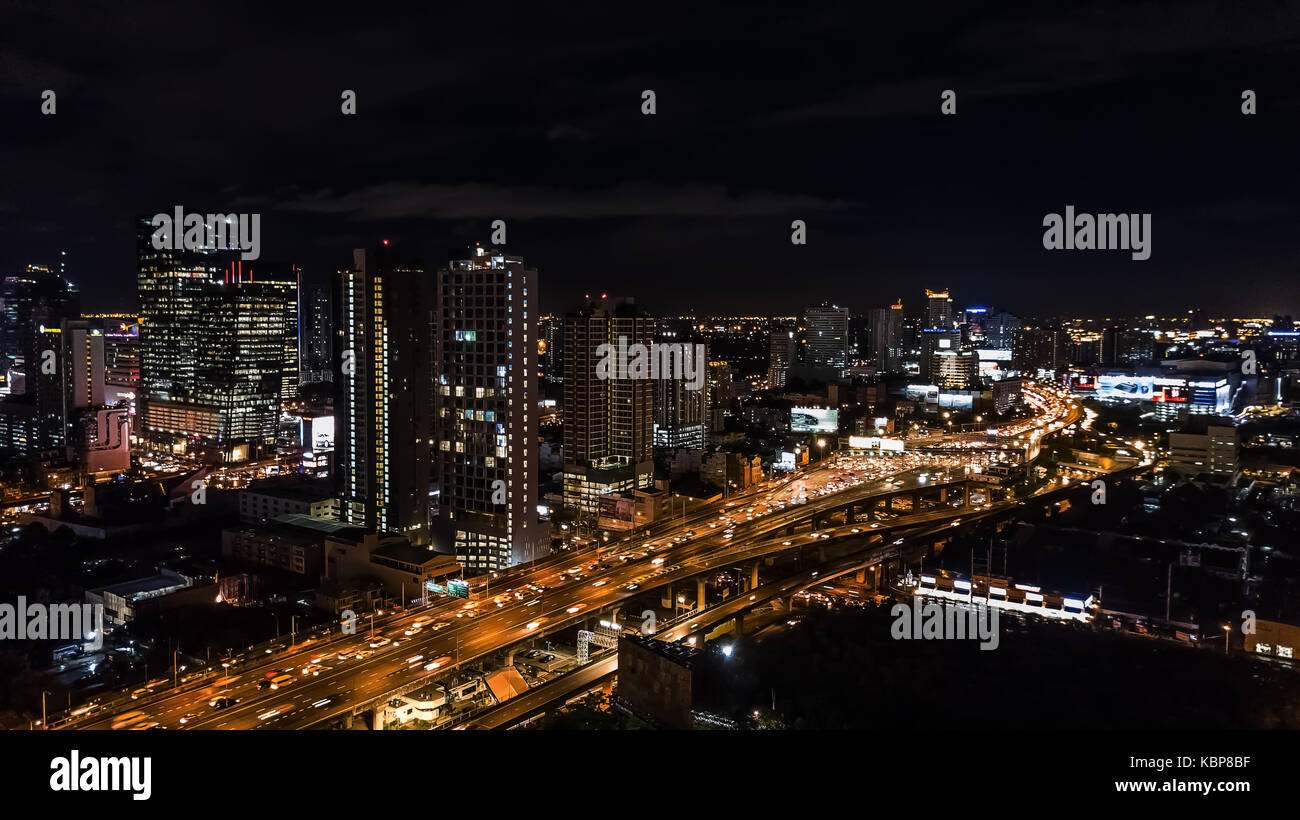Light in the city , Light of Buildings and roads Stock Photo - Alamy