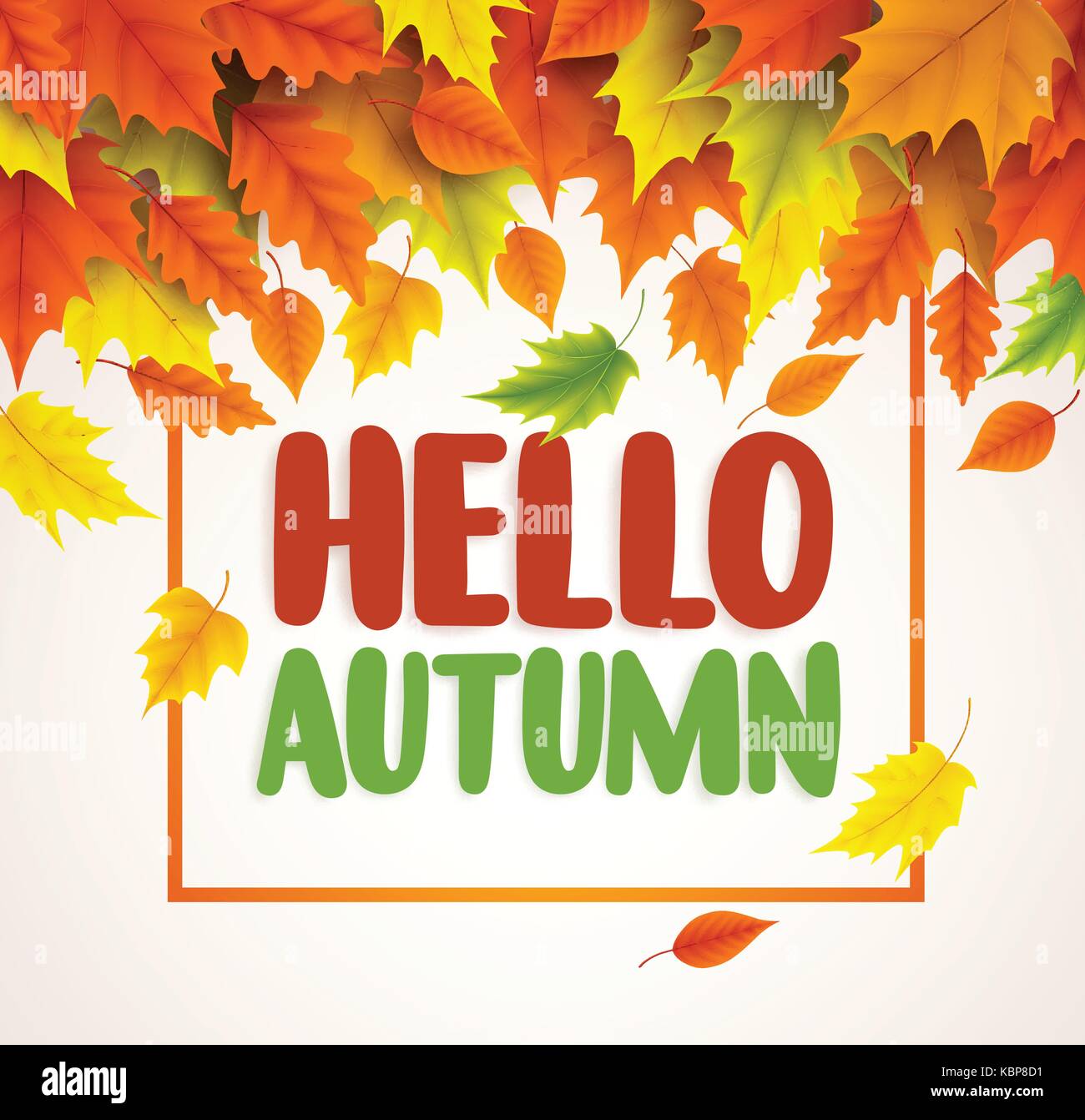 Hello autumn vector banner design. Text greetings for fall season with ...