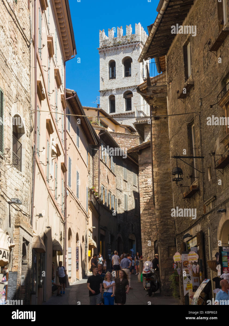 Assisi, Italy. Views of the streets of the old city center, a Unesco ...