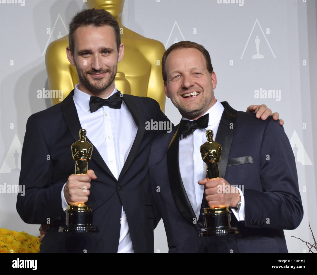 Anders Walter and Kim Magnusson poses in the press room during the 86th ...