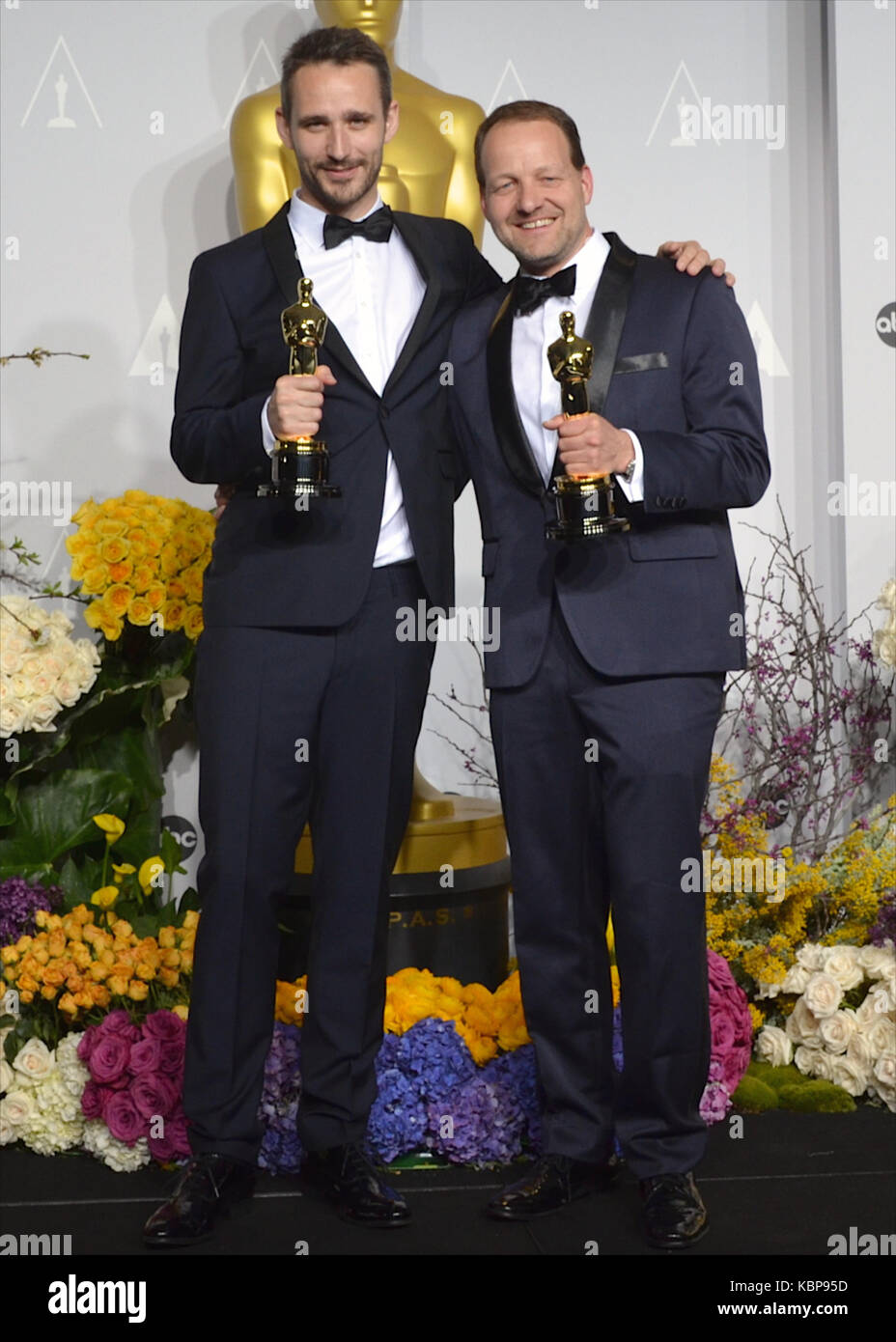 Anders Walter and Kim Magnusson poses in the press room during the 86th ...