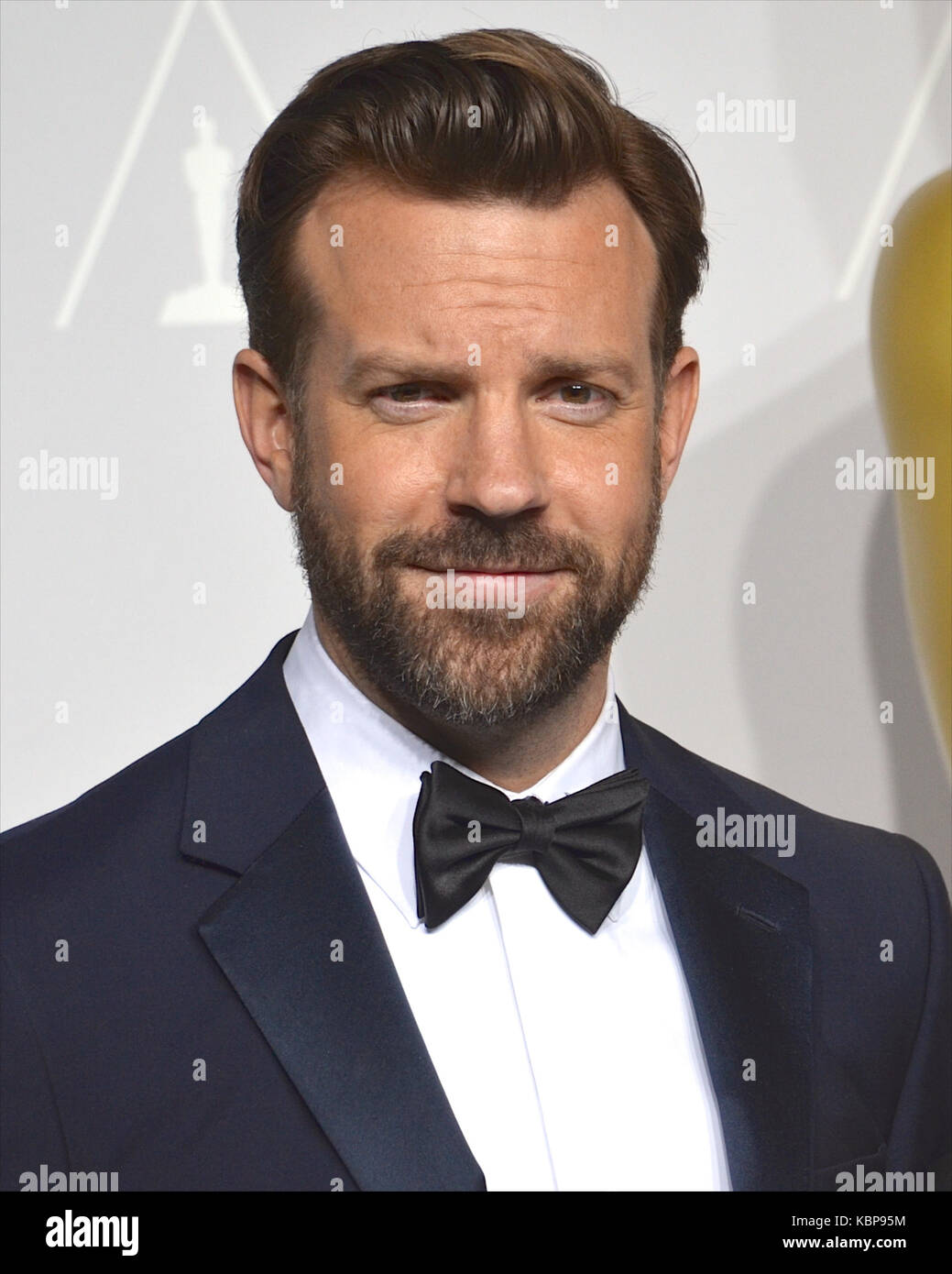 Jason Sudeikis poses in the press room during the 86th Annual Academy ...