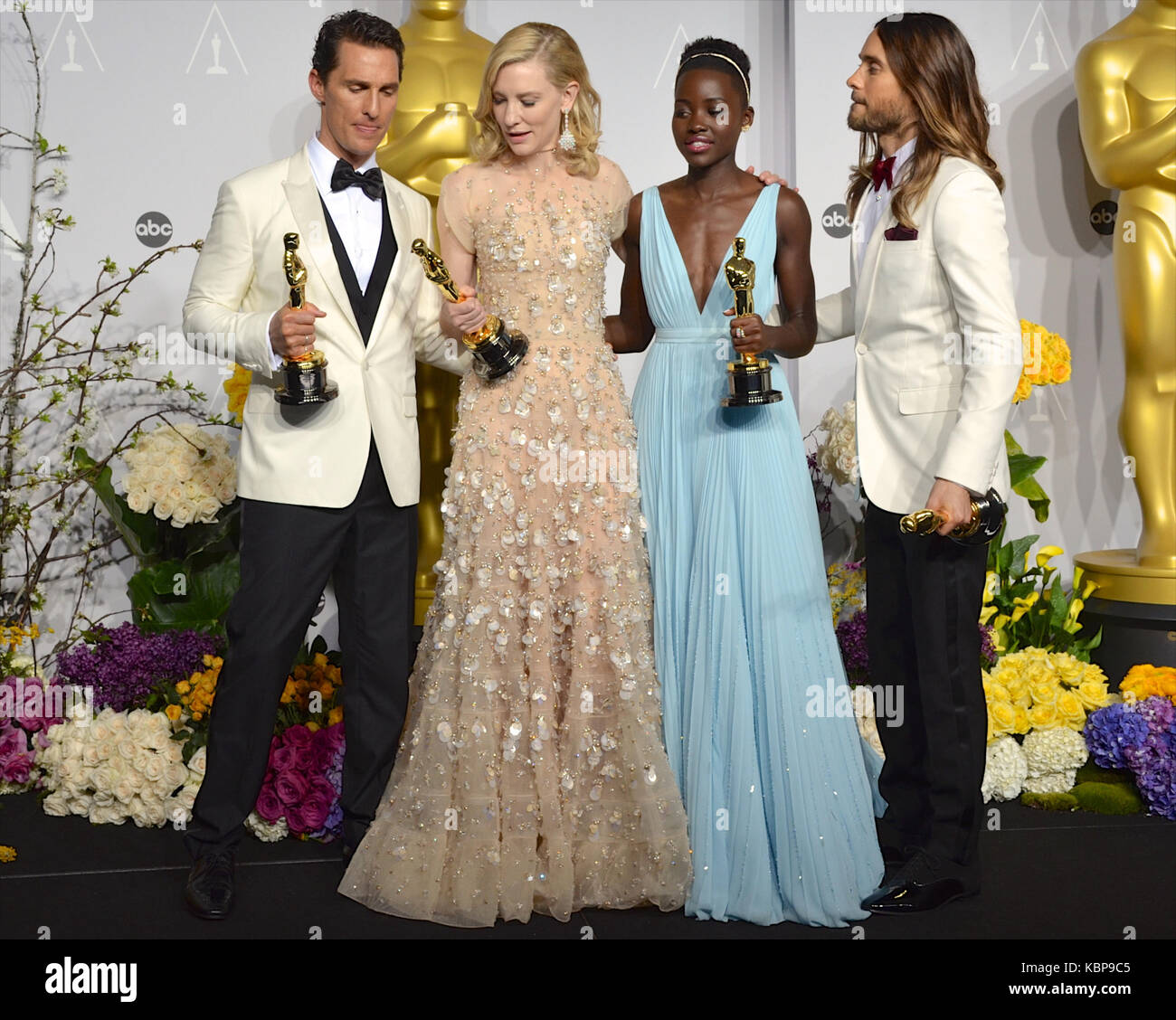 (L-R) Actor Matthew McConaughey, actress Cate Blanchett, actress Lupita ...