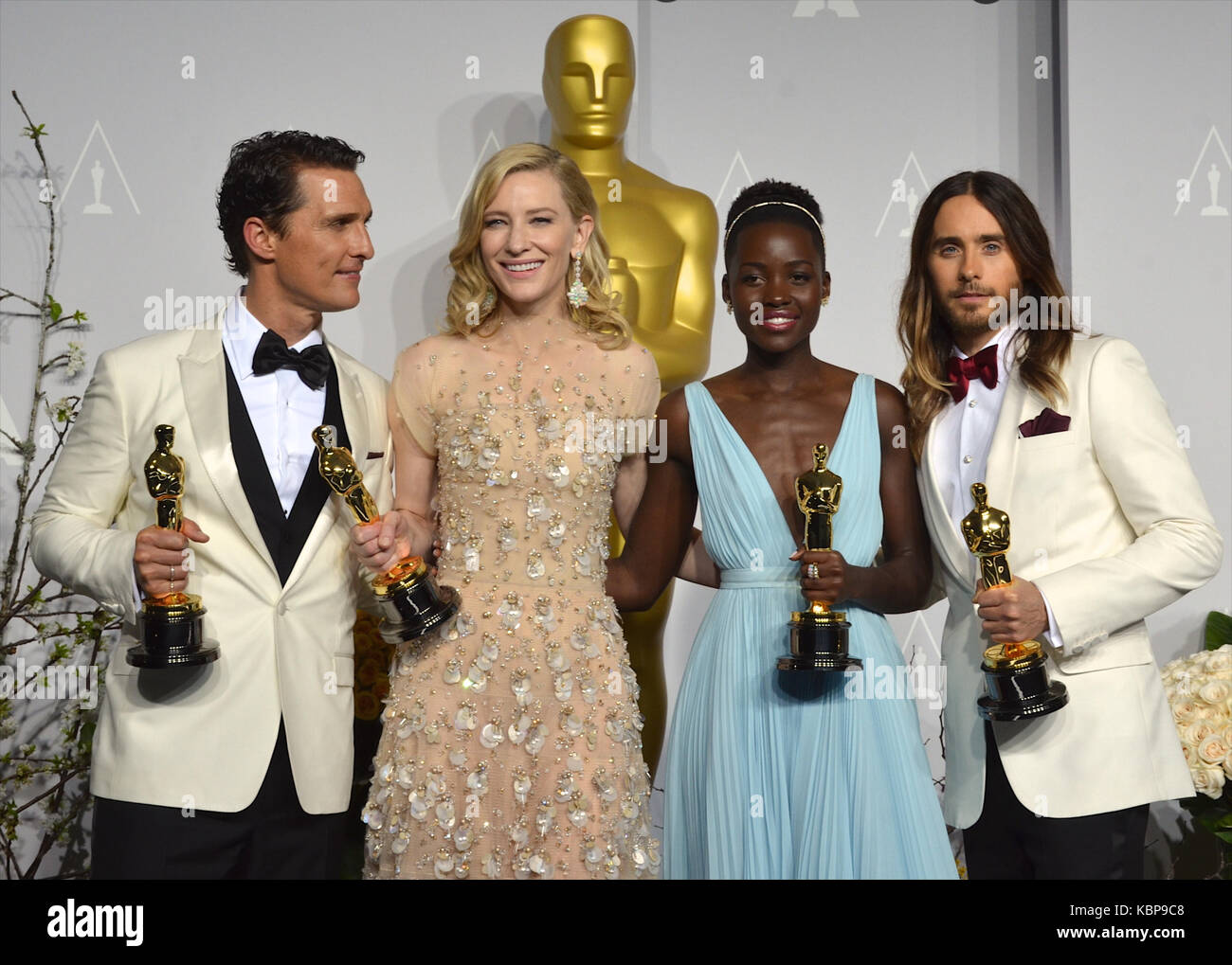 (L-R) Actor Matthew McConaughey, actress Cate Blanchett, actress Lupita ...