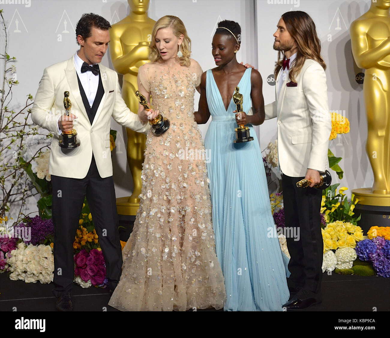 (L-R) Actor Matthew McConaughey, actress Cate Blanchett, actress Lupita ...