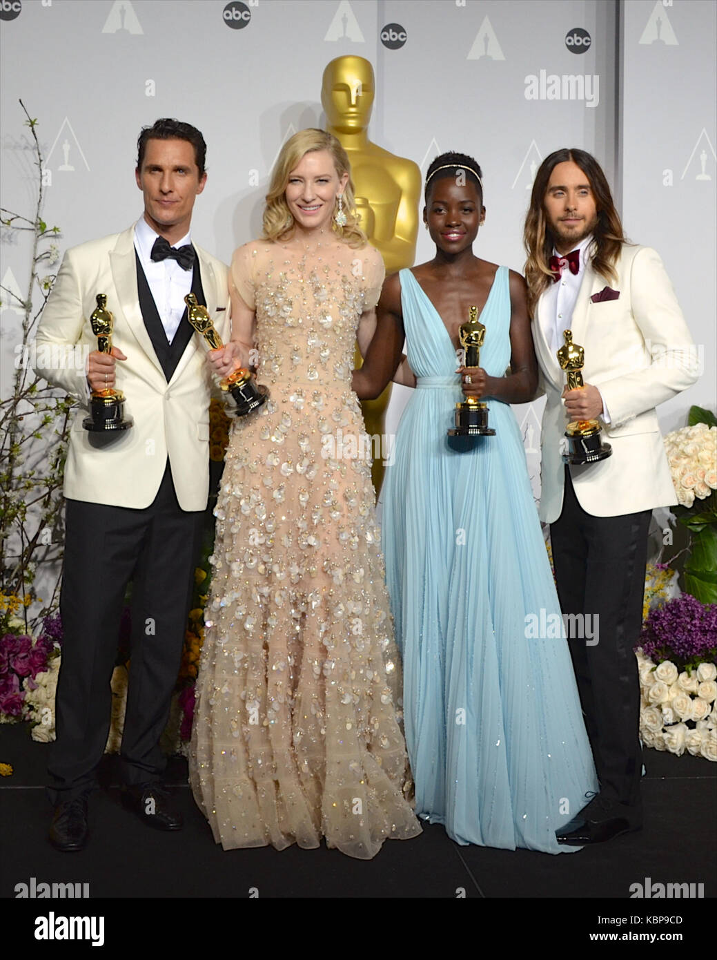 (L-R) Actor Matthew McConaughey, actress Cate Blanchett, actress Lupita ...