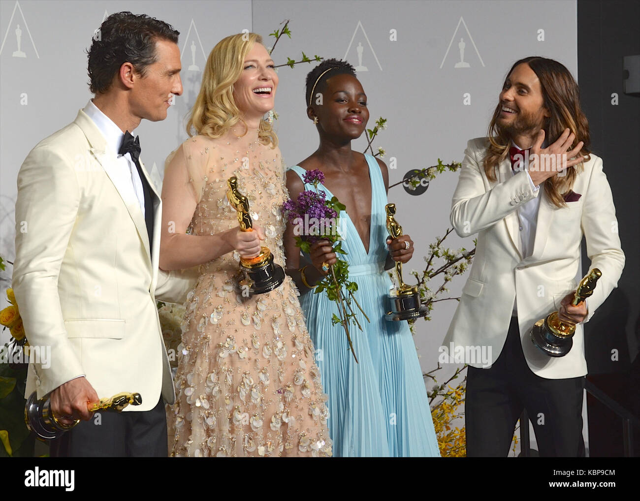 (L-R) Actor Matthew McConaughey, actress Cate Blanchett, actress Lupita ...