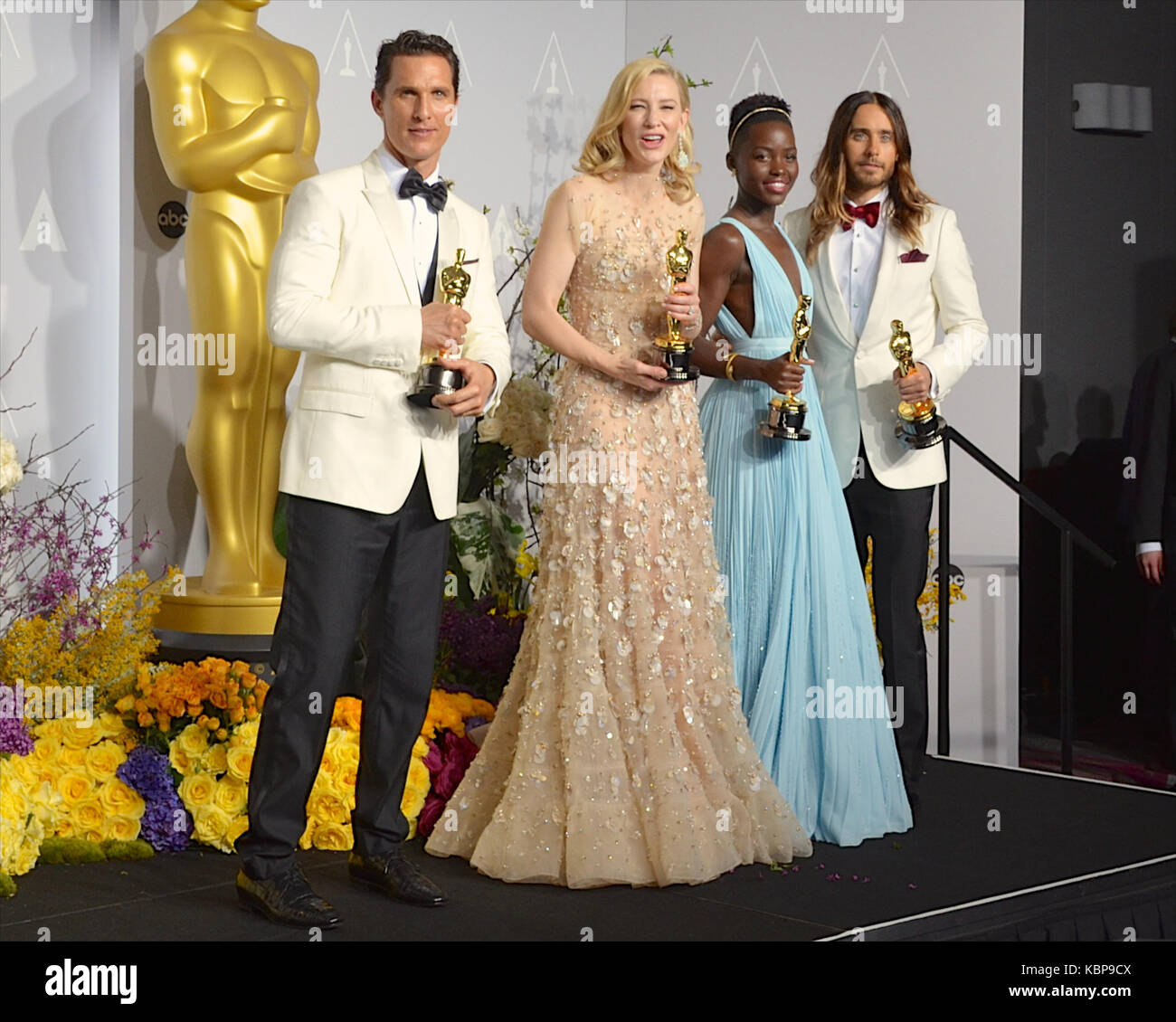 (L-R) Actor Matthew McConaughey, actress Cate Blanchett, actress Lupita ...