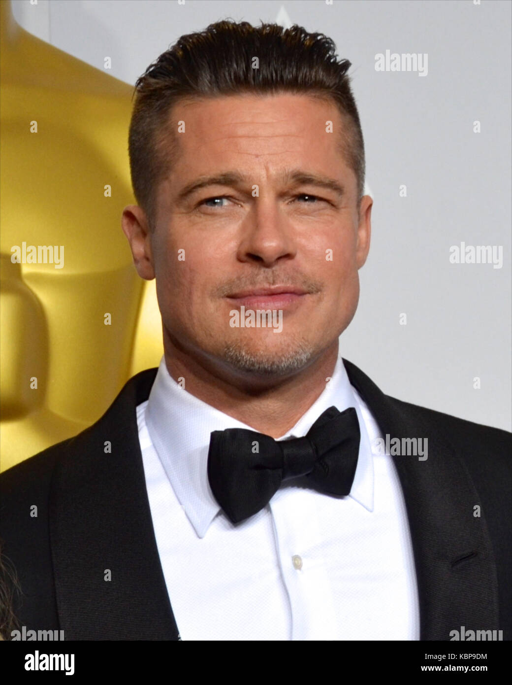 Actor Brad Pitt poses in the press room during the 86th Annual Academy ...