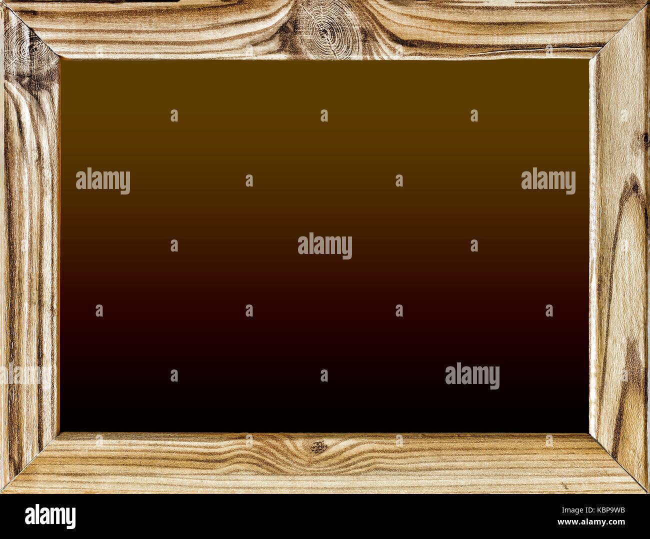 Isolated object. Wooden frame with black background, blackboard or ...