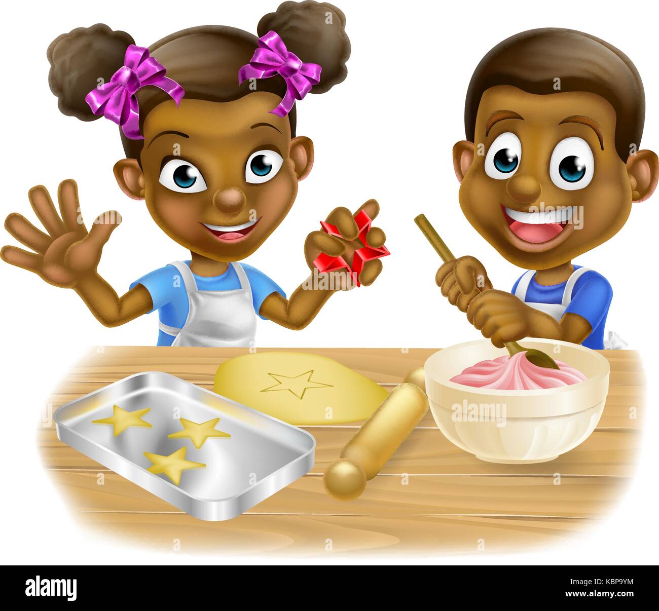 Messy kid cooking Stock Vector Images - Alamy