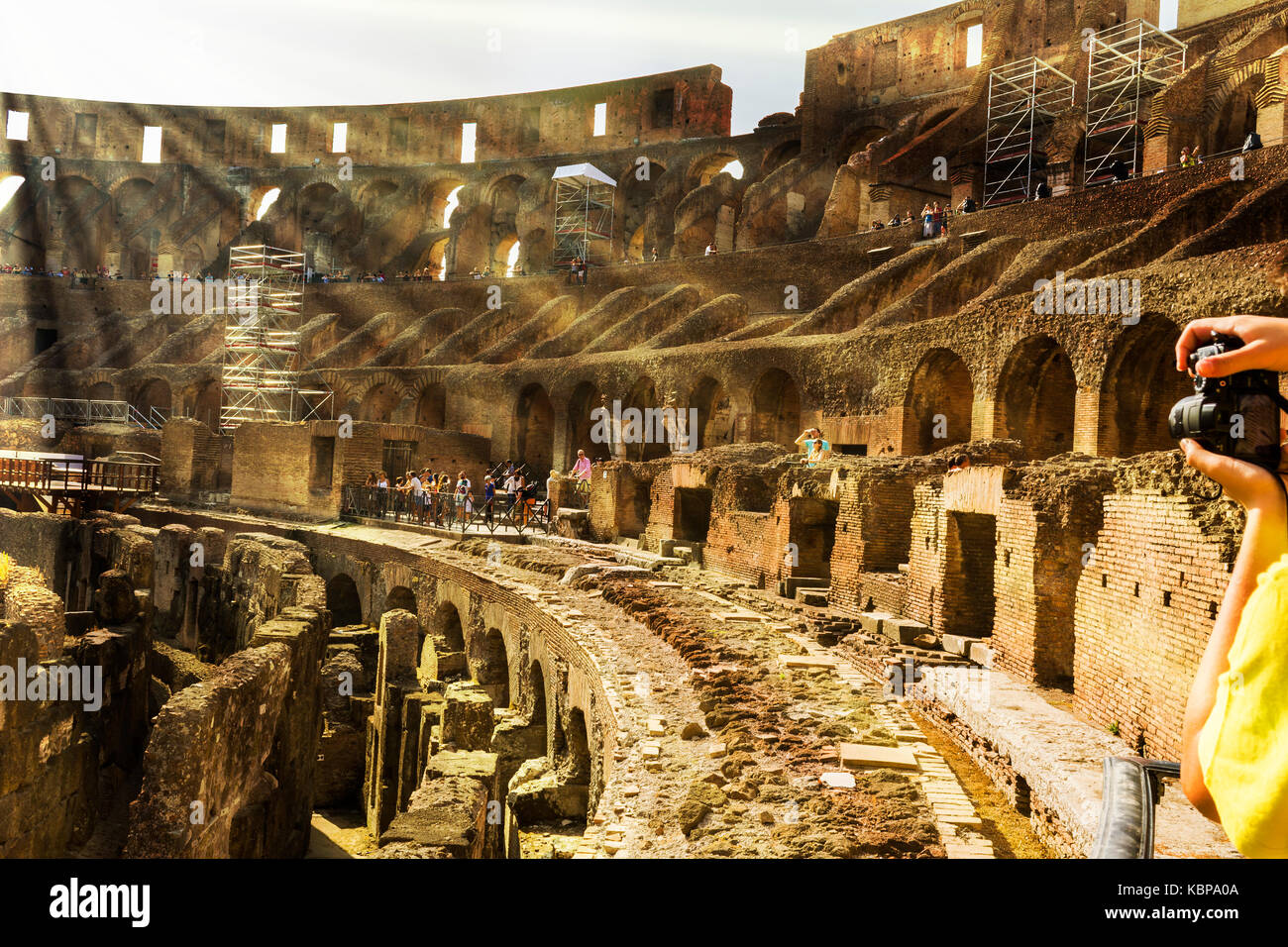 Rome, Italy - August 31, 2017 - Interior of the Colosseum, Rome. Also ...