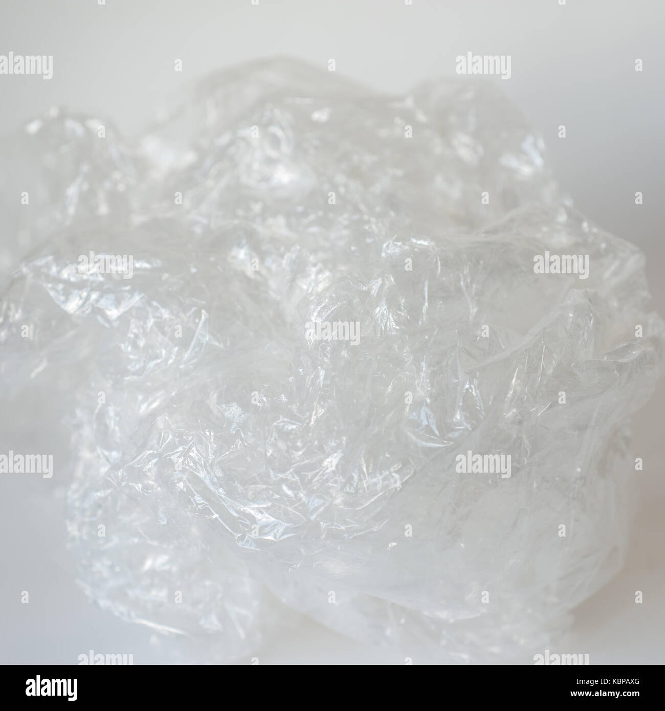 Crumpled plastic bag transparent. Soft focus Stock Photo - Alamy
