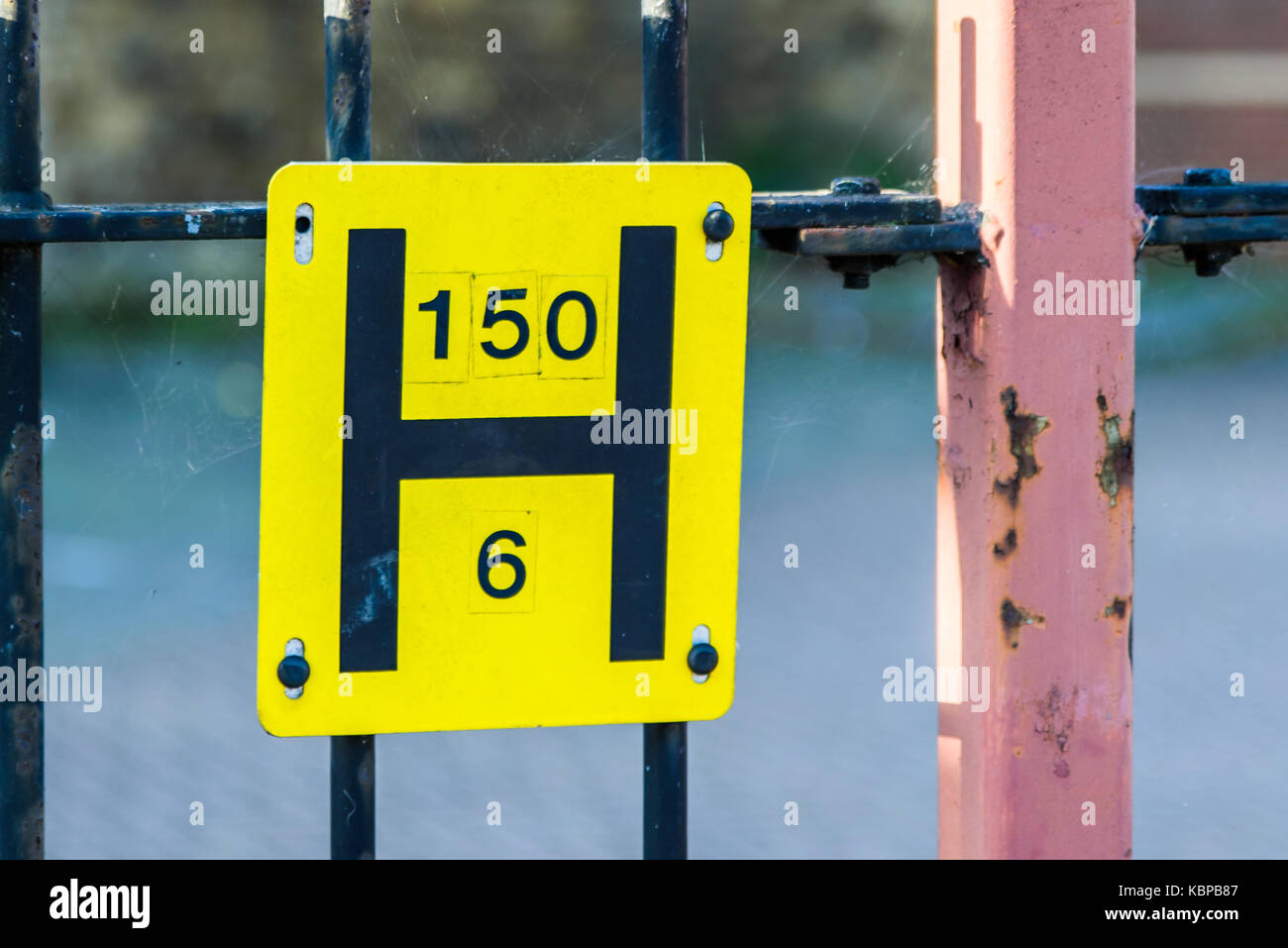 Closeup view Underground electric line cable sign Stock Photo - Alamy