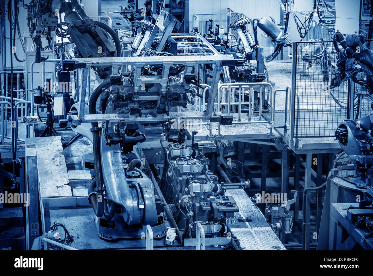 Modern automobile production line, automated production equipment Stock ...