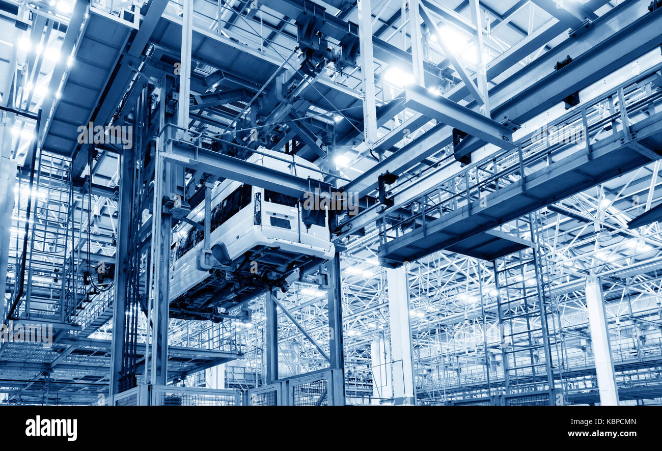 Modern automobile production line, automated production equipment Stock ...