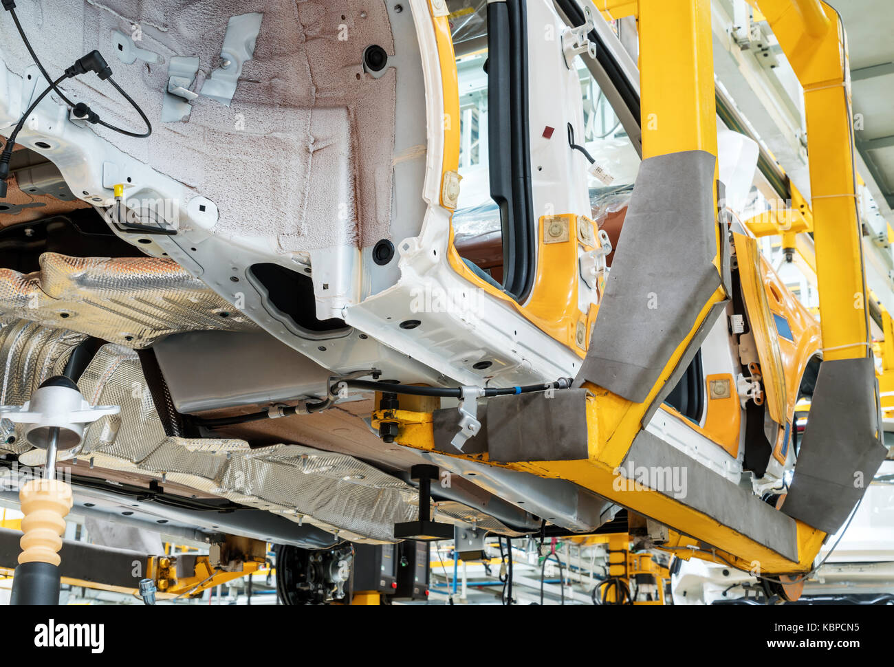 Modern automobile production line, automated production equipment Stock ...