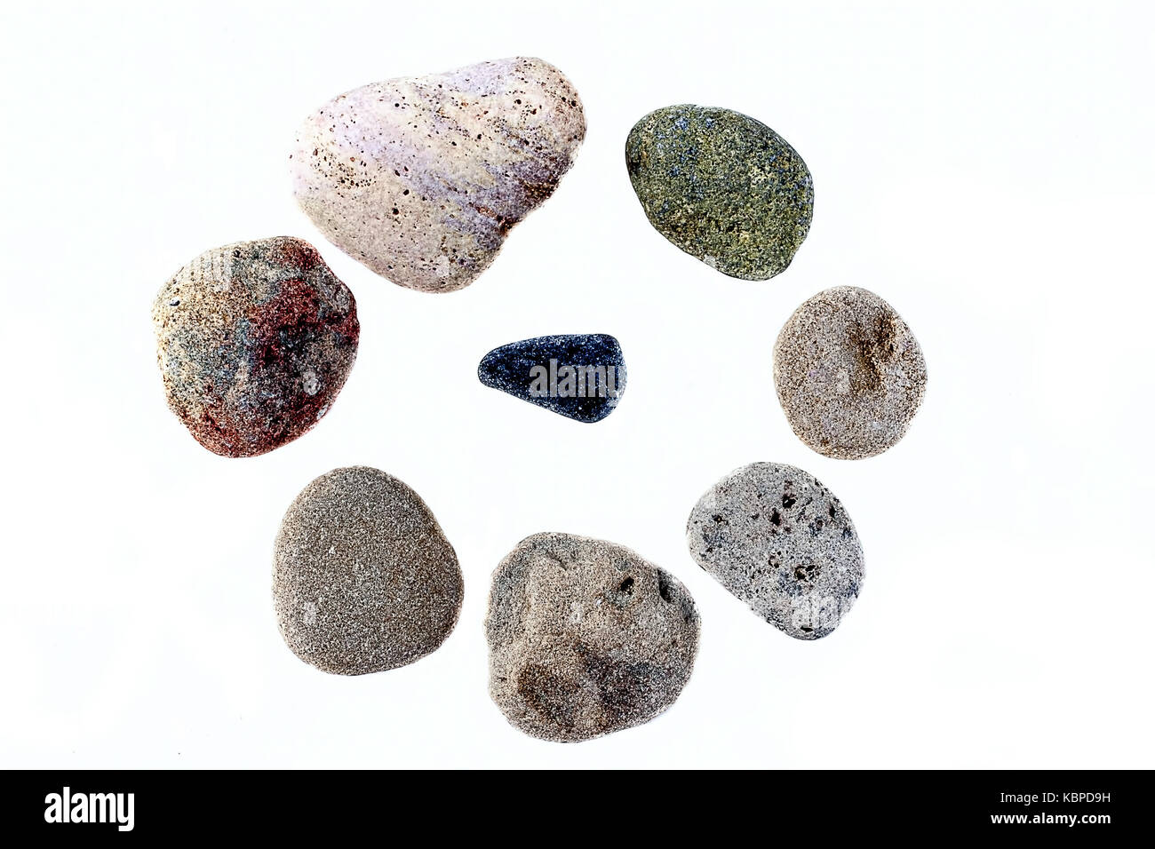 Sea pebbles forming a circle isolated on white Stock Photo - Alamy