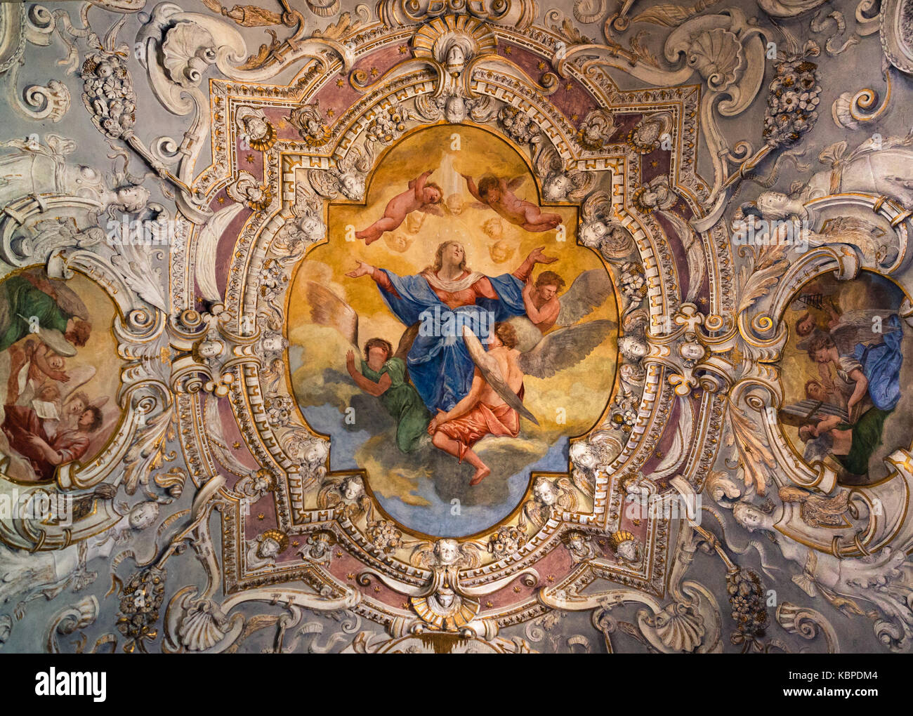 Italy religious ancient ceiling church medieval roof hi-res stock ...