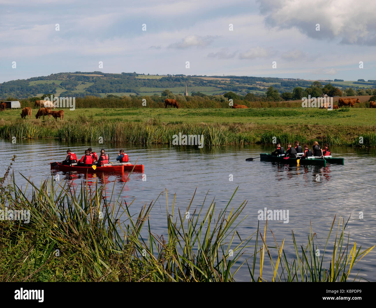Two CatamaYaks - kayaks joined together catamaran style, on the River ...