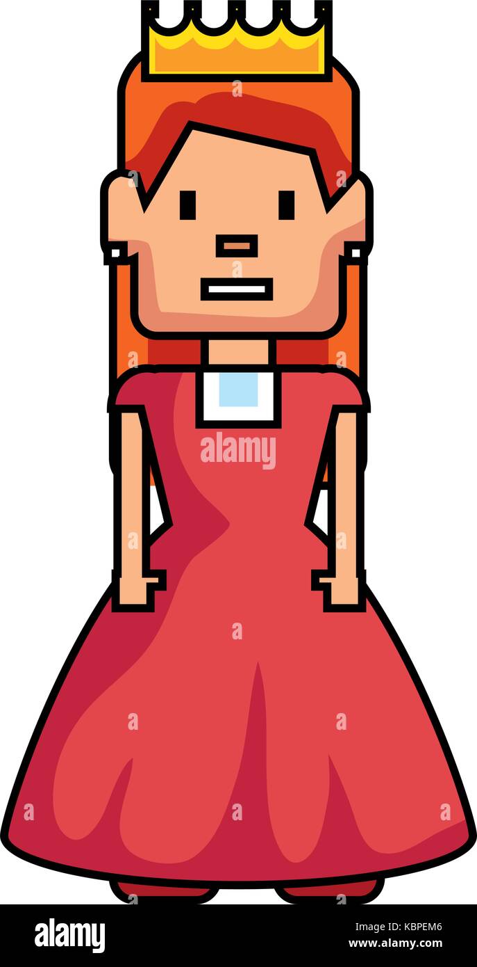 pixelated princess avatar game vector illustration design Stock Vector ...