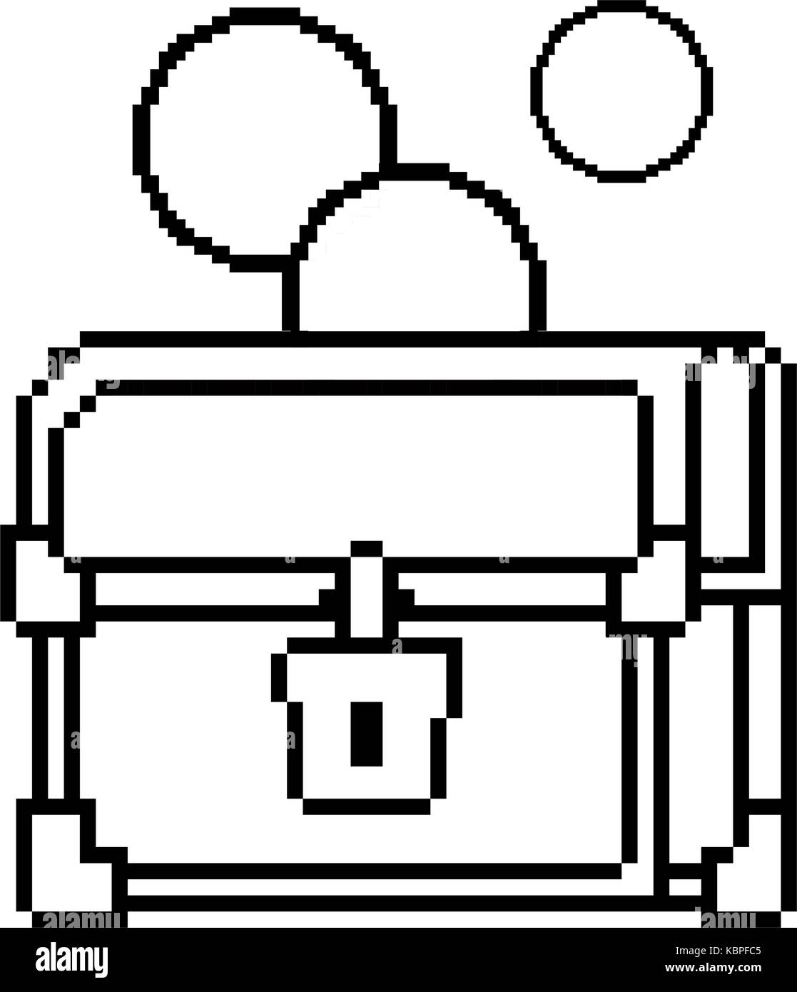 pixelated treasure chest with coins vector illustration design Stock ...