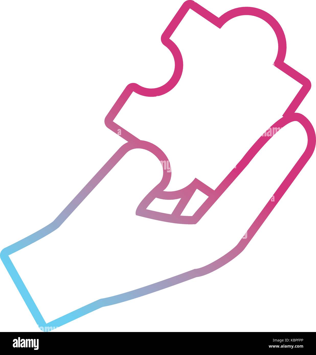 hand holding a jigsaw puzzle icon over white background vector ...