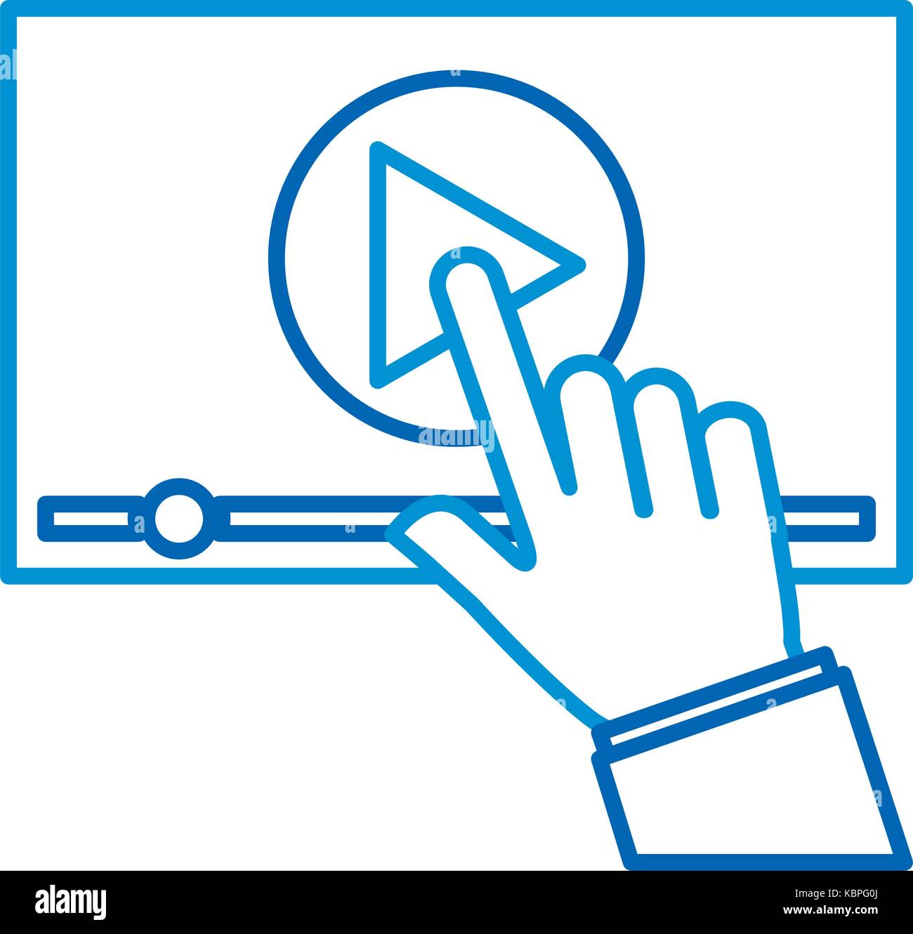 Hand push button Stock Vector Images - Alamy