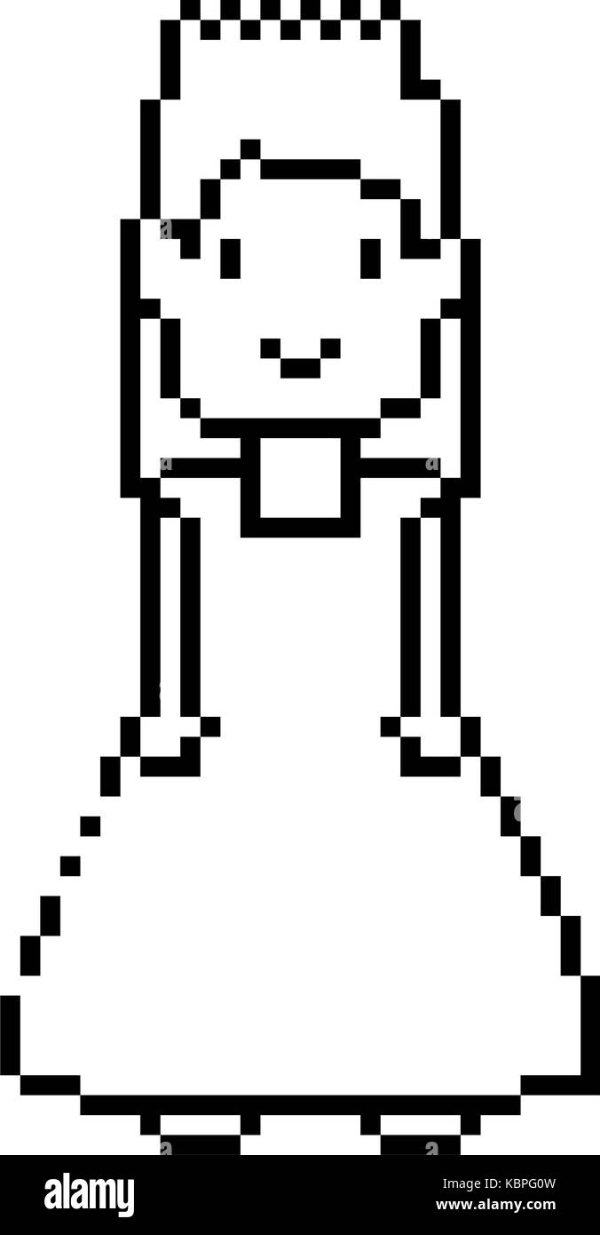 pixelated princess avatar game vector illustration design Stock Vector ...