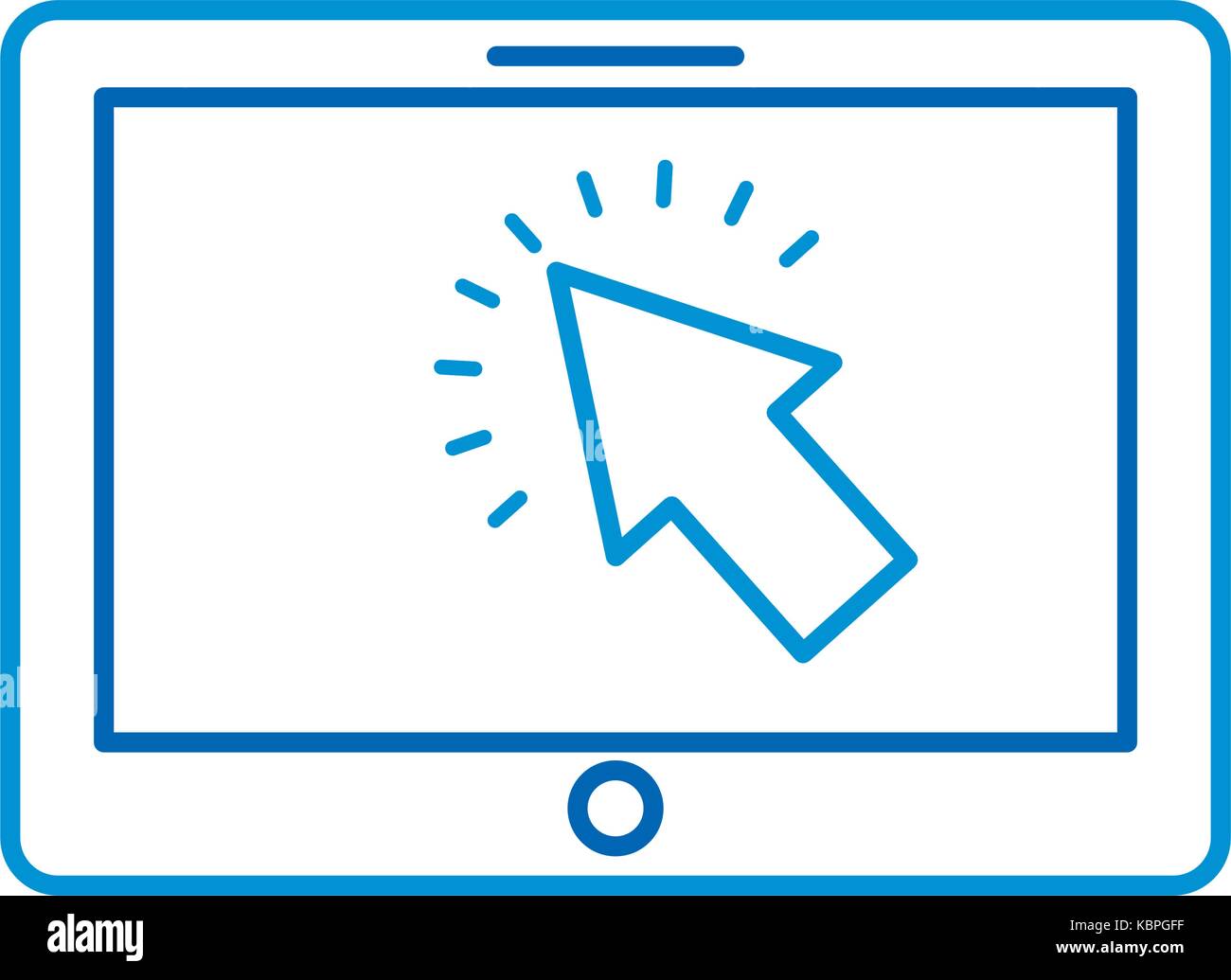 tablet with cursor button digital technology Stock Vector Image & Art ...