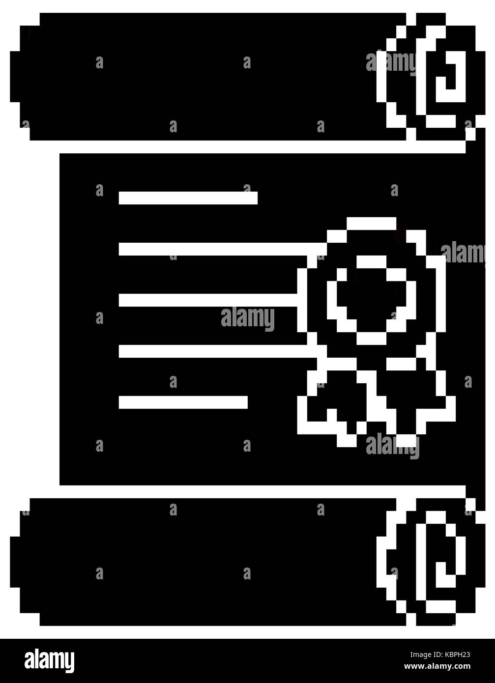pixelated diploma game icon vector illustration design Stock Vector ...
