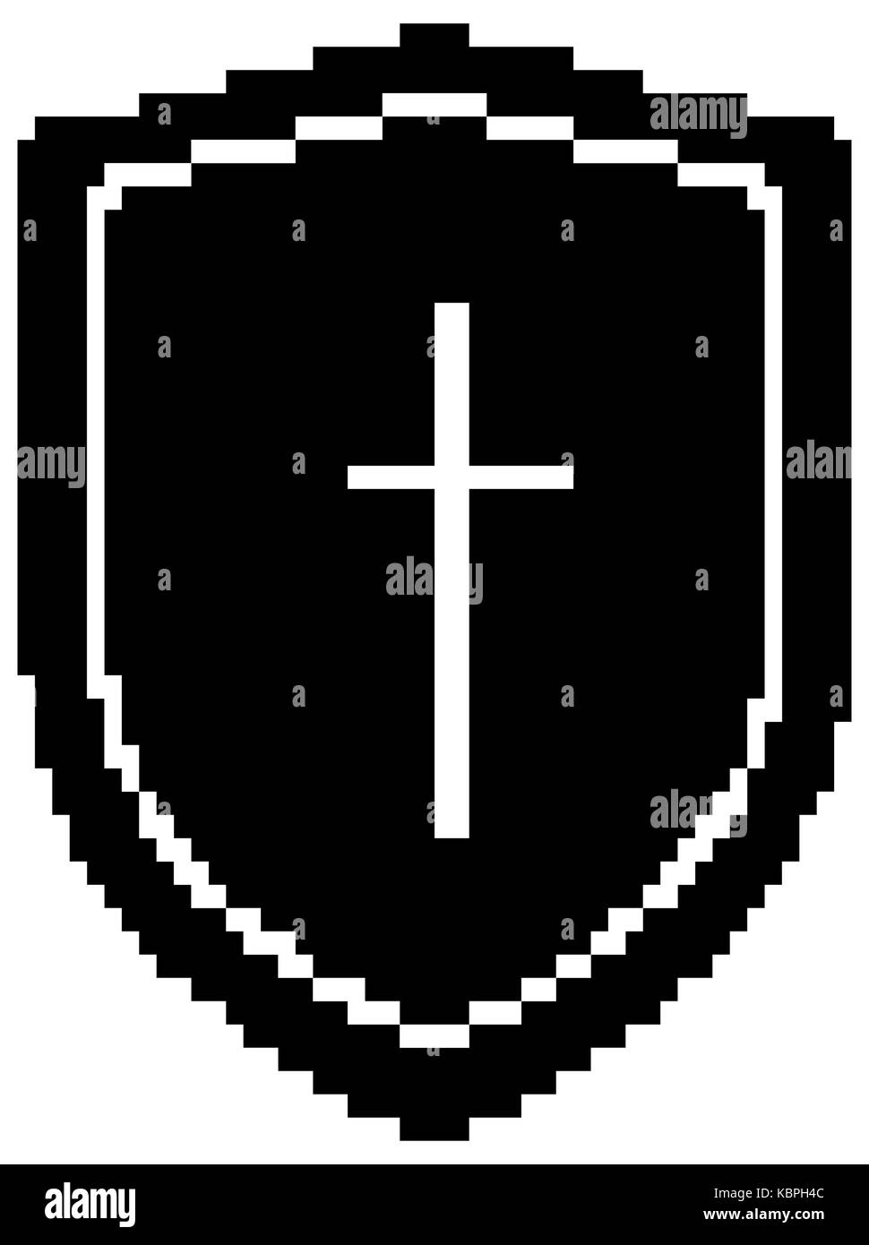 pixelated shield game icon vector illustration design Stock Vector ...