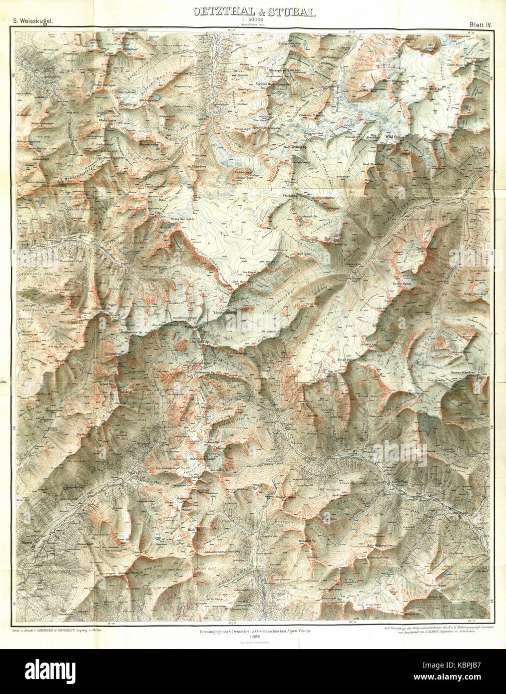 Oetzthal und Stubai Sektion Weisskugel Stock Photo - Alamy