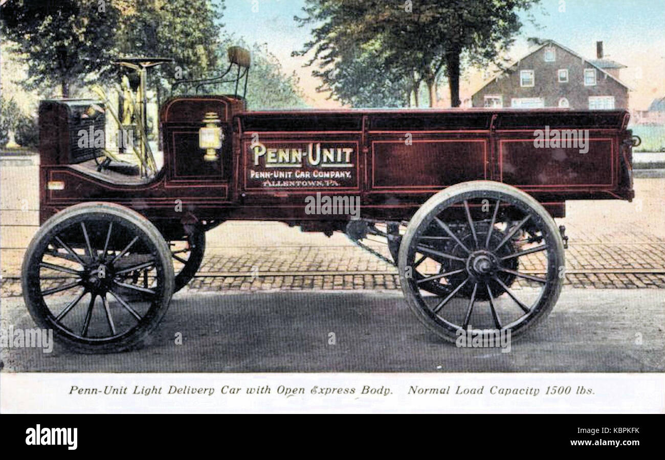 1910 Penn Unit Car Company Trade Card Allentown PA Stock Photo - Alamy