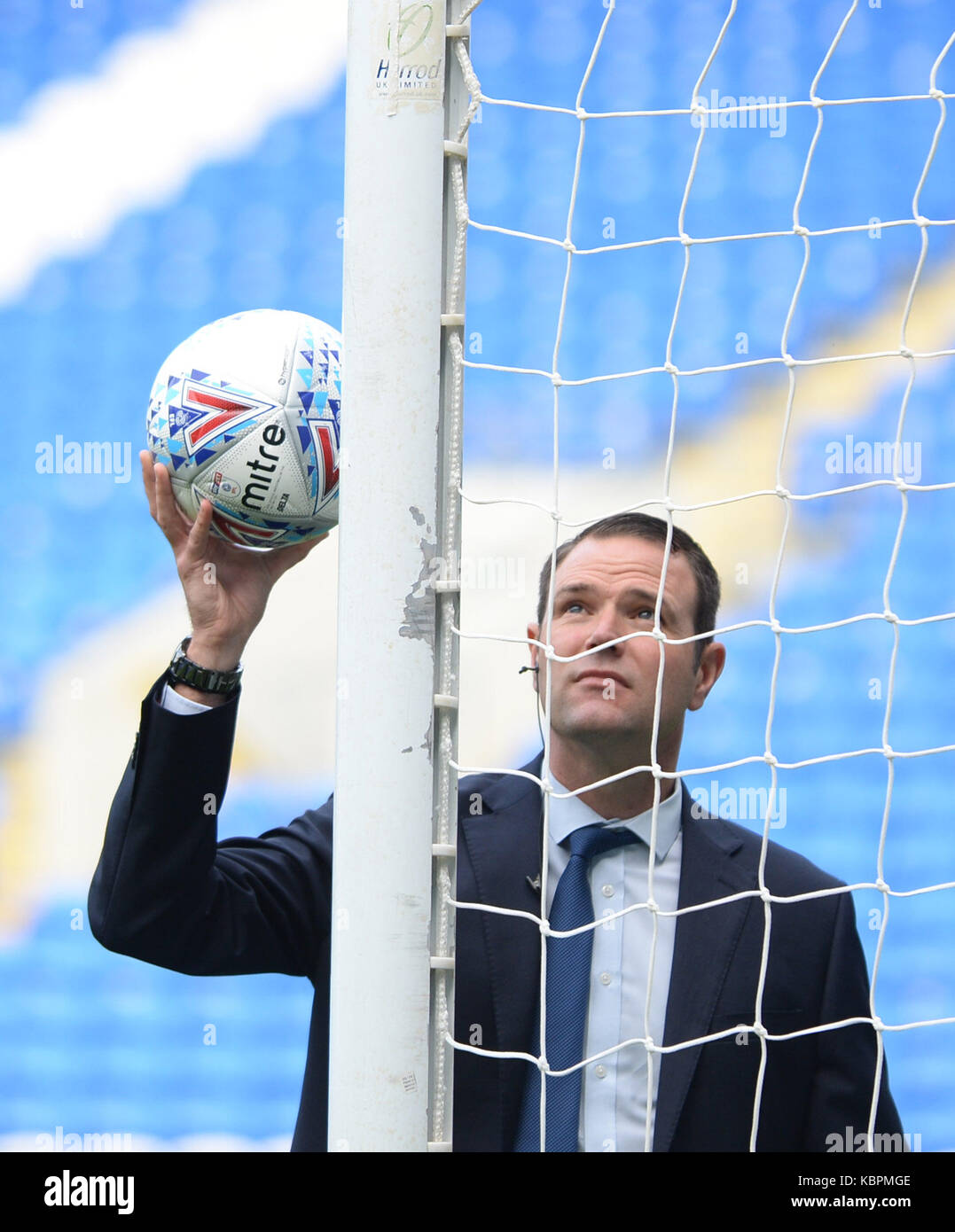 The match official checks goal line technology hi-res stock photography ...