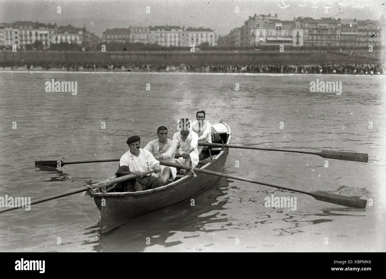 This image captures the excitement of the 'Regatas de Traineras' during ...