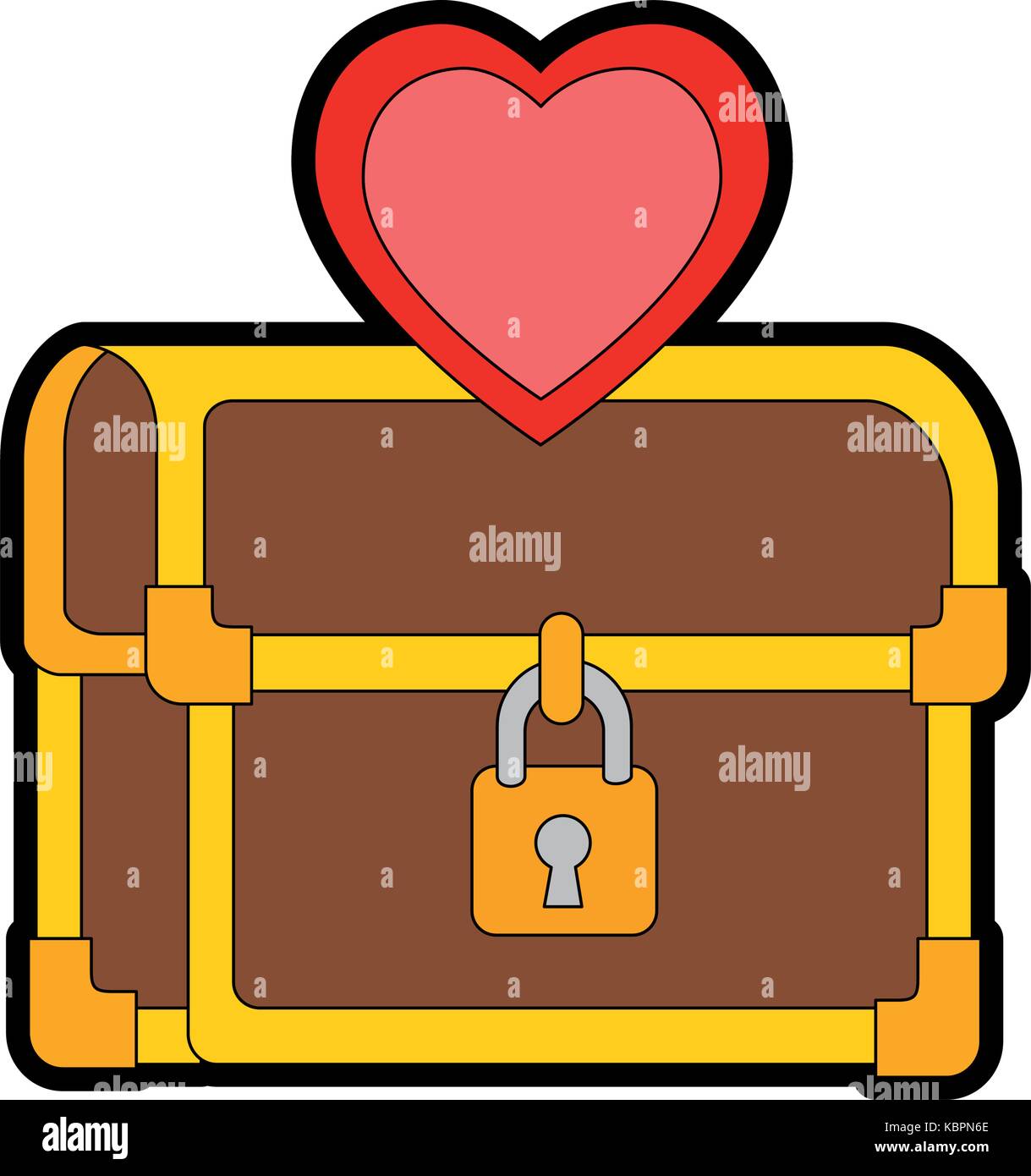 pixelated treasure chest with heart vector illustration design Stock ...