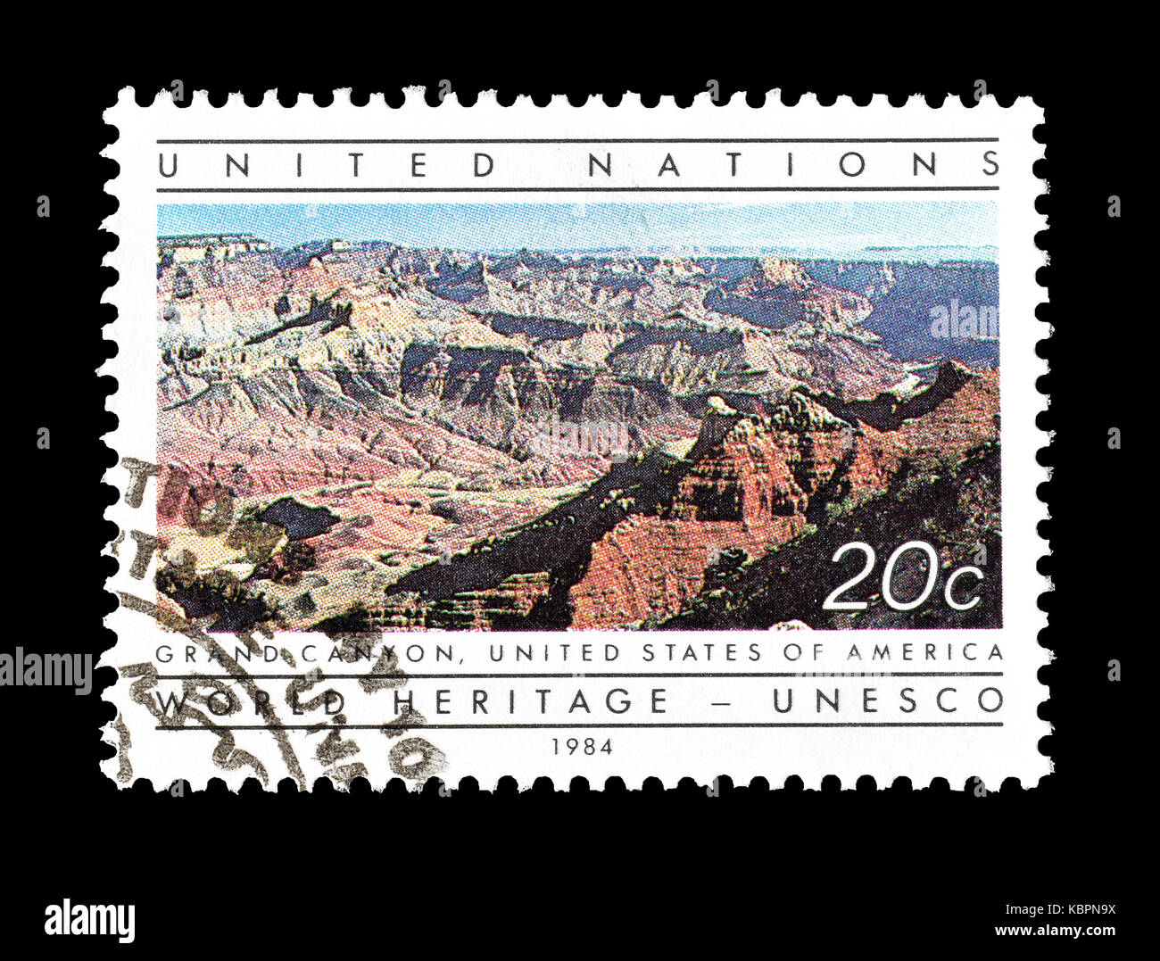 Cancelled postage stamp printed by United Nations, that promotes UNESCO ...