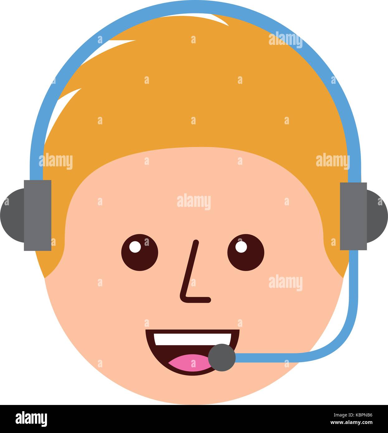 happy young boy avatar wearing headset Stock Vector Image & Art - Alamy