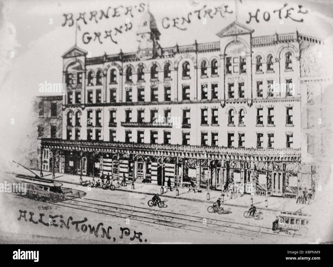 1894 Barner's Grand Central Hotel Allentown PA Stock Photo - Alamy