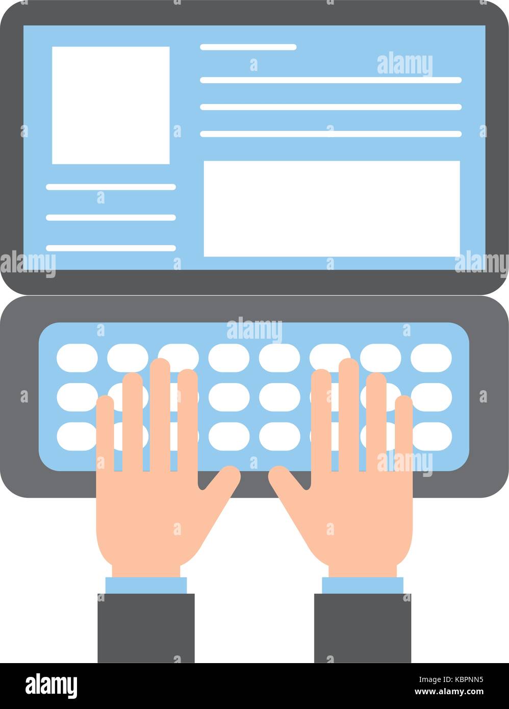 hand typing laptop working website page Stock Vector Image & Art - Alamy