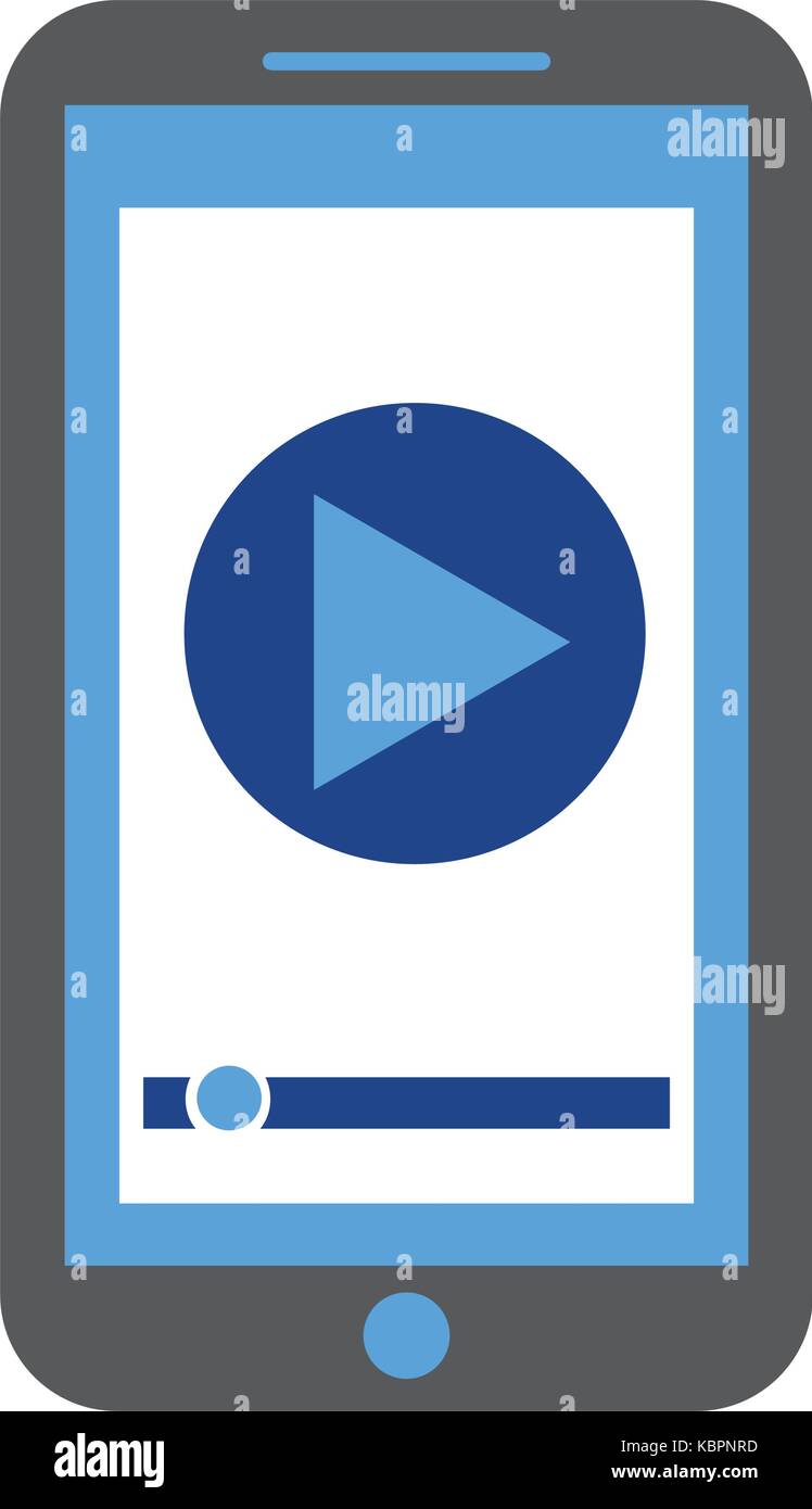 smartphone player button app connection internet Stock Vector Image ...